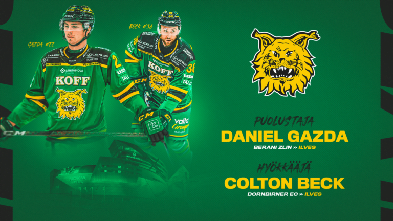 Colton Beck ja Daniel Gazda Ilvekseen – Tampereen Ilves